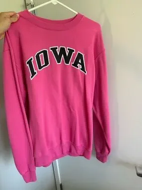 Champion | Tops | Iowa Hawkeyes Champion Pink Crewneck Sweatshirt ...